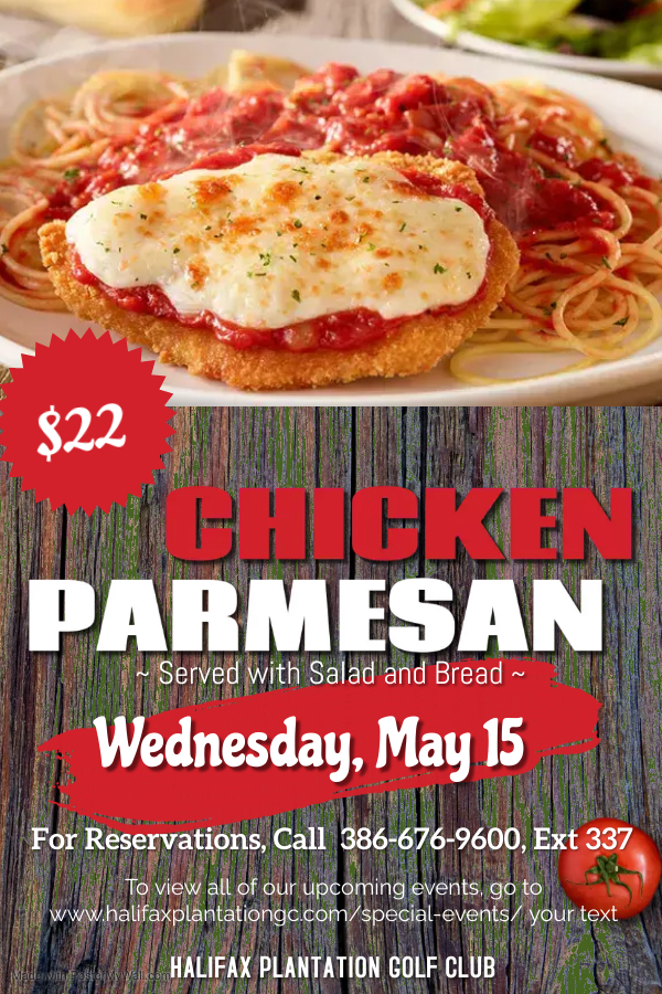 Dinner Special: Chicken Parmesan - Halifax Plantation Golf Club
